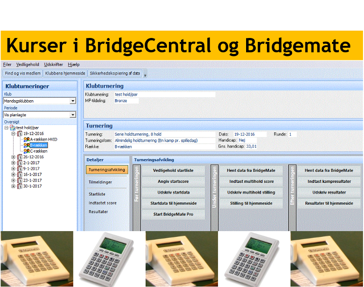 Kurser i BridgeCentral og BridgeMate